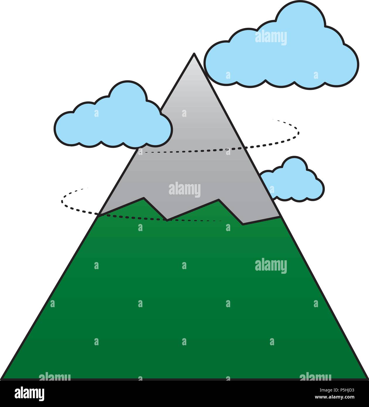 mountain snow peak clouds landscape vector illustration Stock Vector ...
