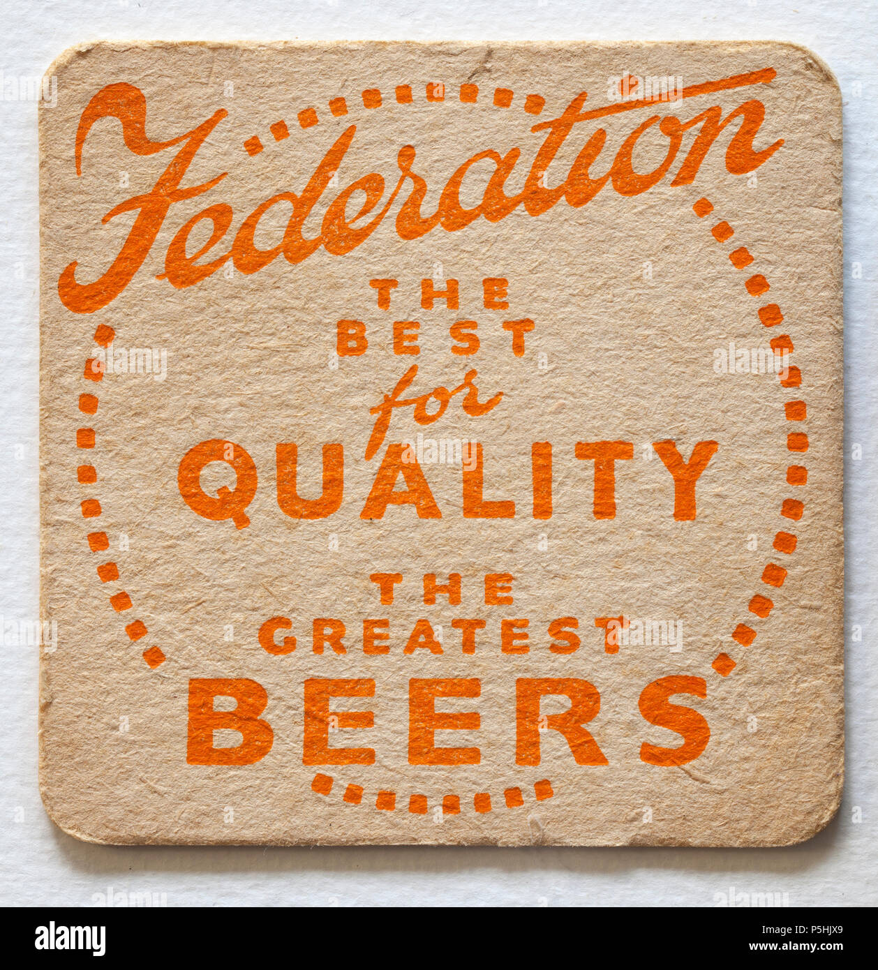 Vintage Pub Beer Mat Advertising Federation Ales Stock Photo - Alamy