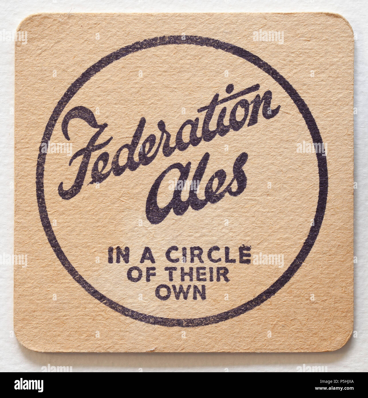 Vintage Pub Beer Mat Advertising Federation Ales Stock Photo - Alamy