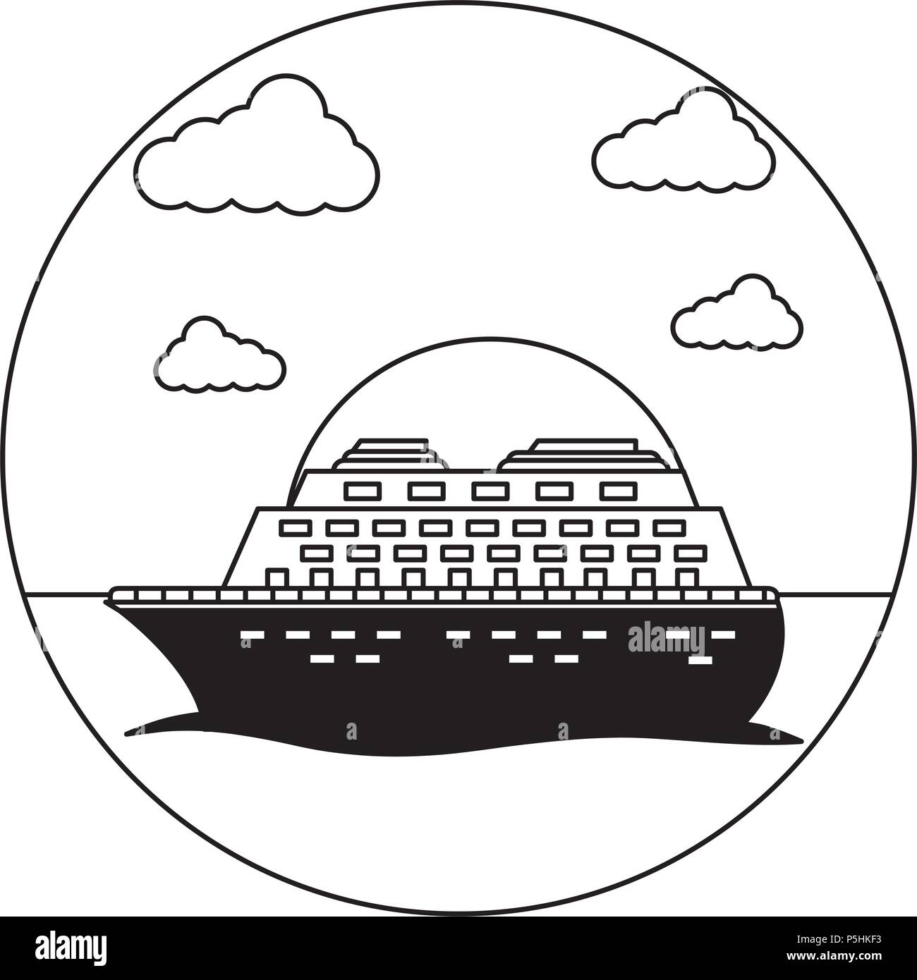 cruise ship travel ocean tropical vacation vector illustration Stock ...