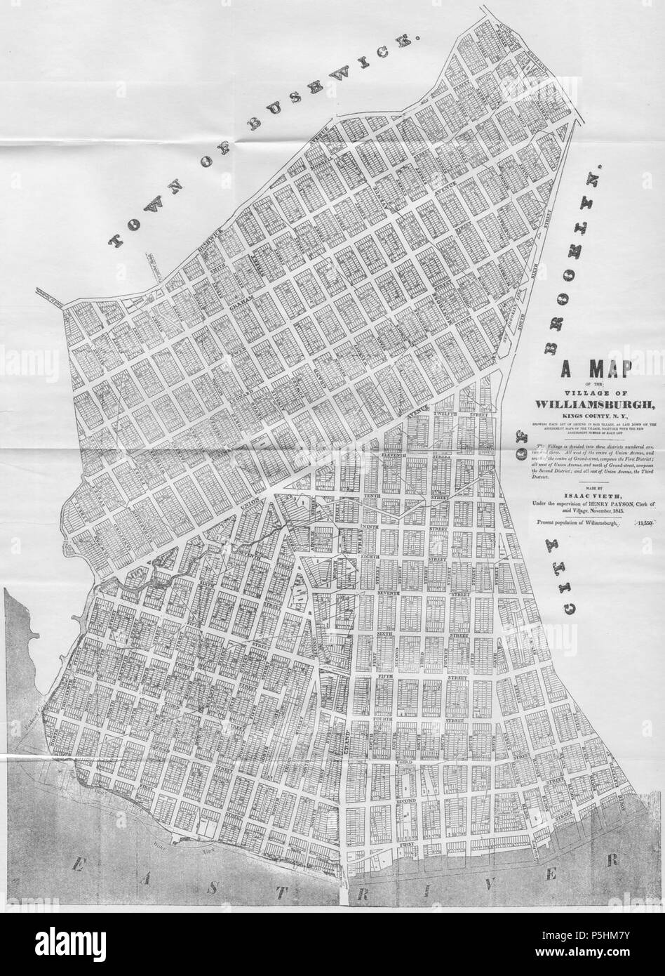 1845 Williamsburg Map Stock Photo - Alamy
