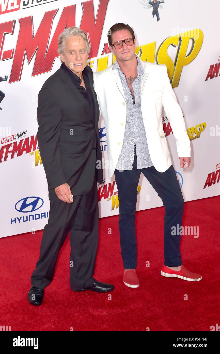 Michael Douglas and his son Cameron Douglas attending the 'Ant-Man and ...