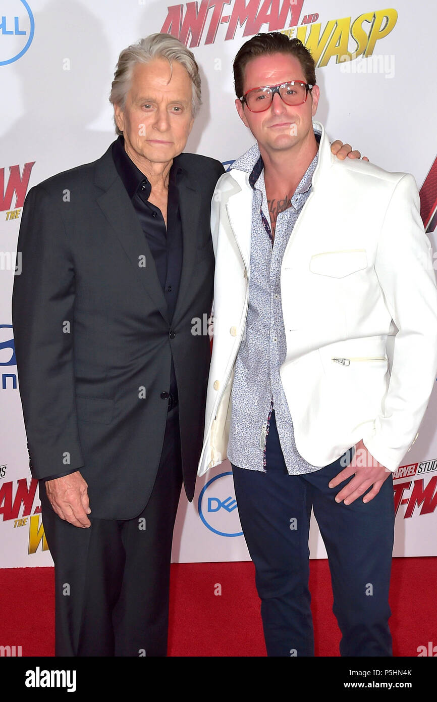 Michael Douglas and his son Cameron Douglas attending the 'Ant-Man and ...