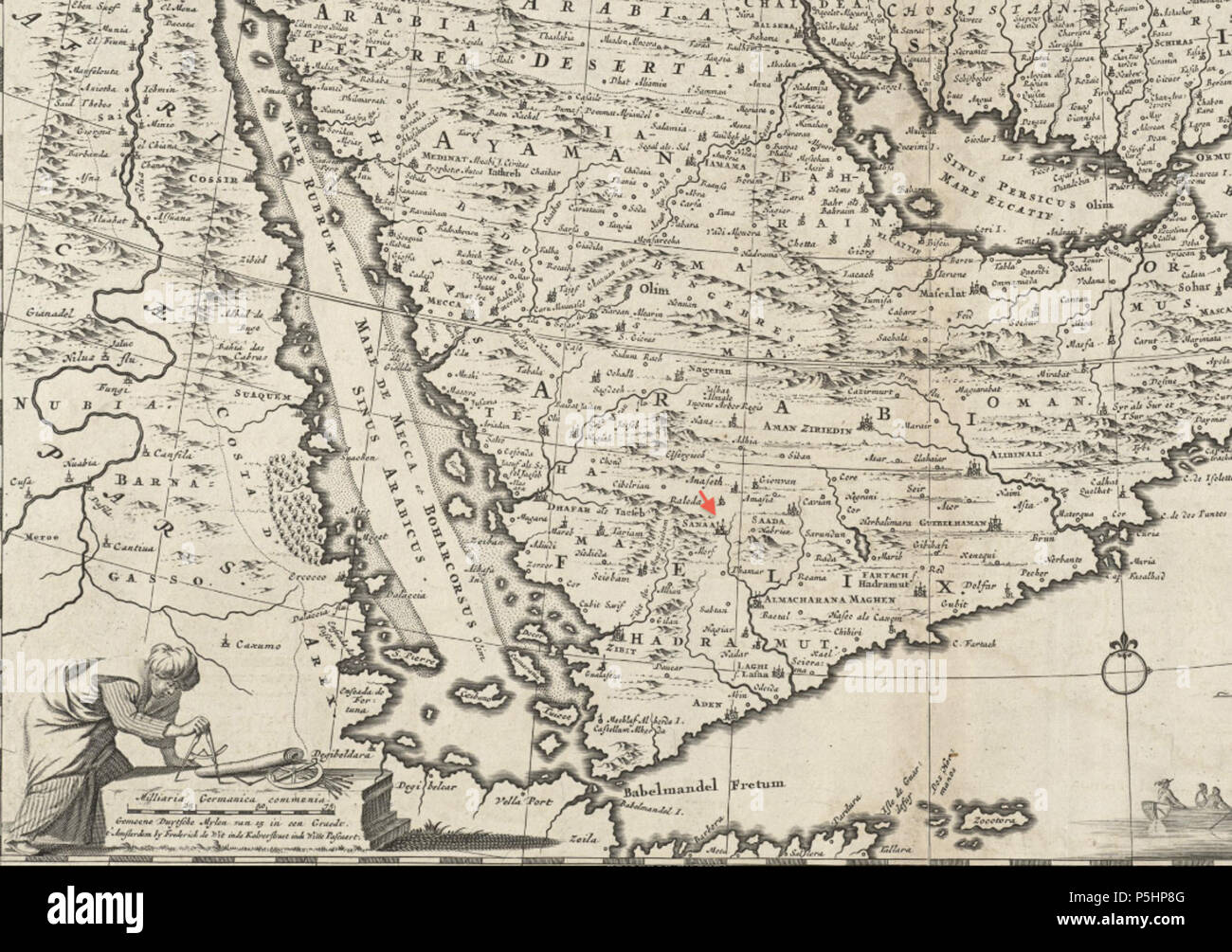 20 1680 Sanaa map detail Nova Persiae Armeniae Natoliae et Arabiae by ...