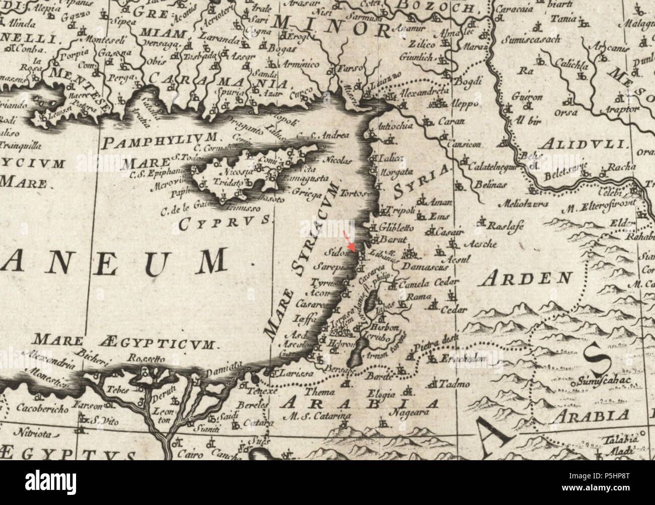 20 1680 Sidon detail map Turcicum imperium by Frederik de Wit BPL 15917 ...