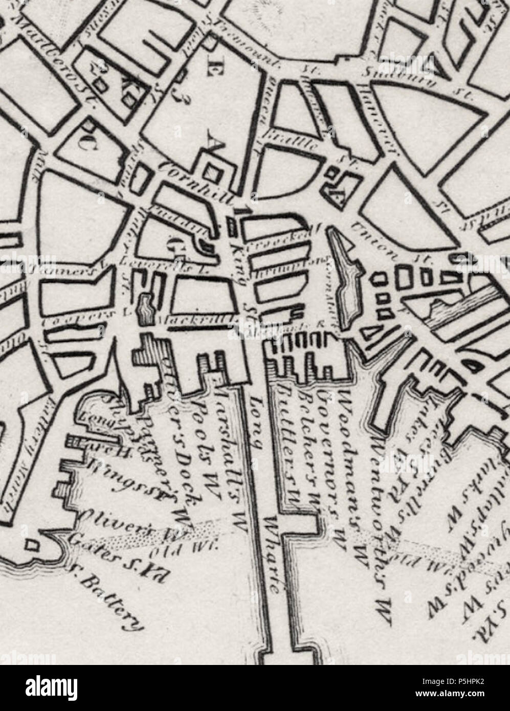 Boston map 1722 hi-res stock photography and images - Alamy