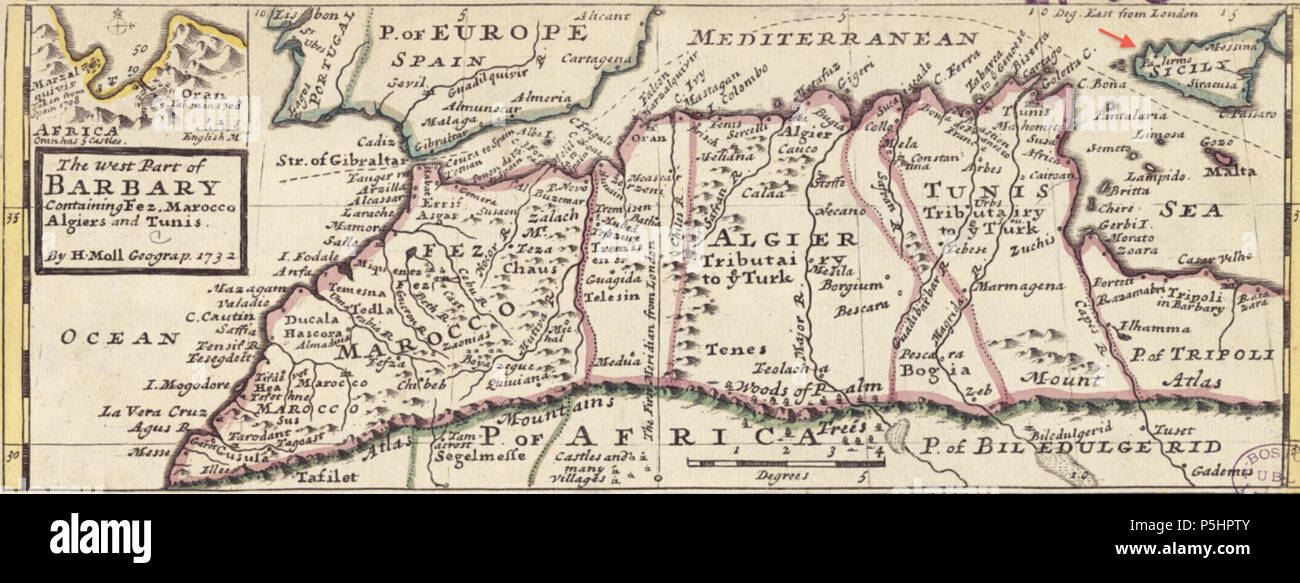 Map of the barbary hi-res stock photography and images - Alamy