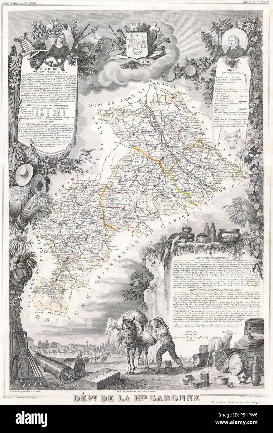 Haute garonne map hi-res stock photography and images - Alamy