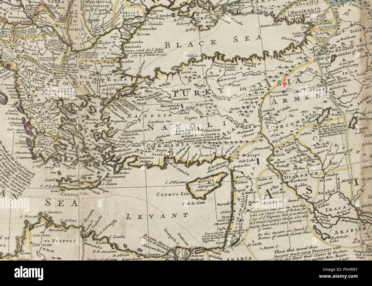 23 1752 Erzerum detail map Turkish Empire by Moll BPL 17082 Stock Photo ...