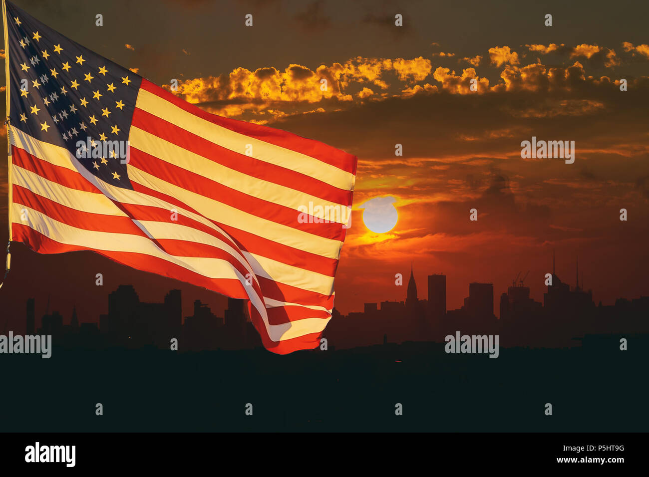 American Flag Sunset Wallpaper