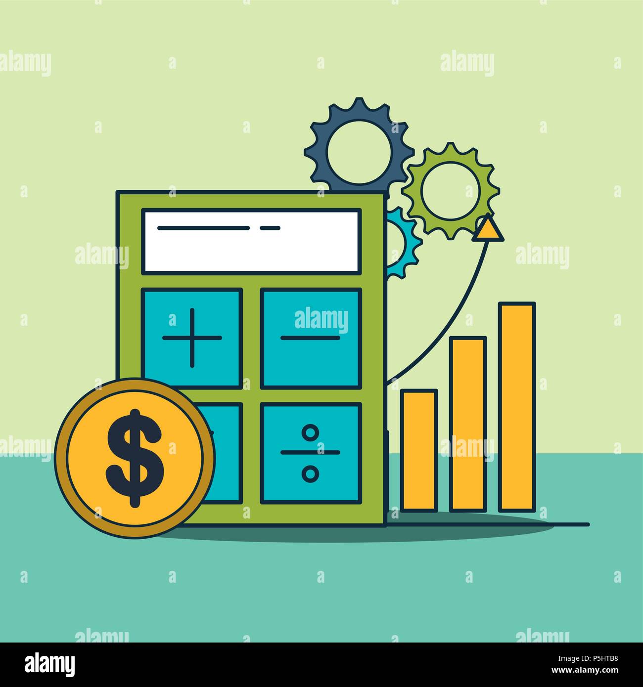 digital marketing calculation money statistics chart vector ...