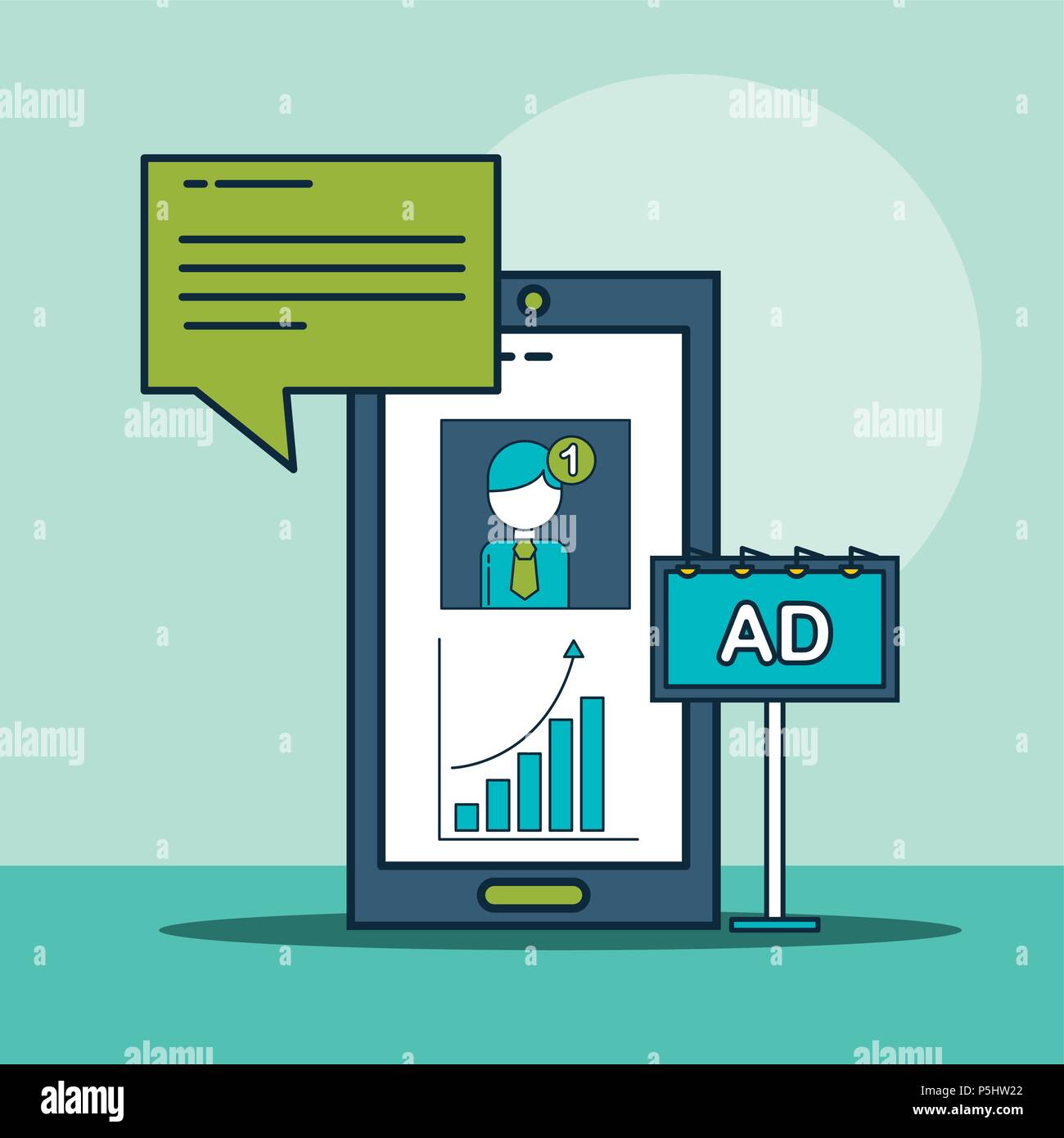 smartphone email notification advertising digital marketing vector ...