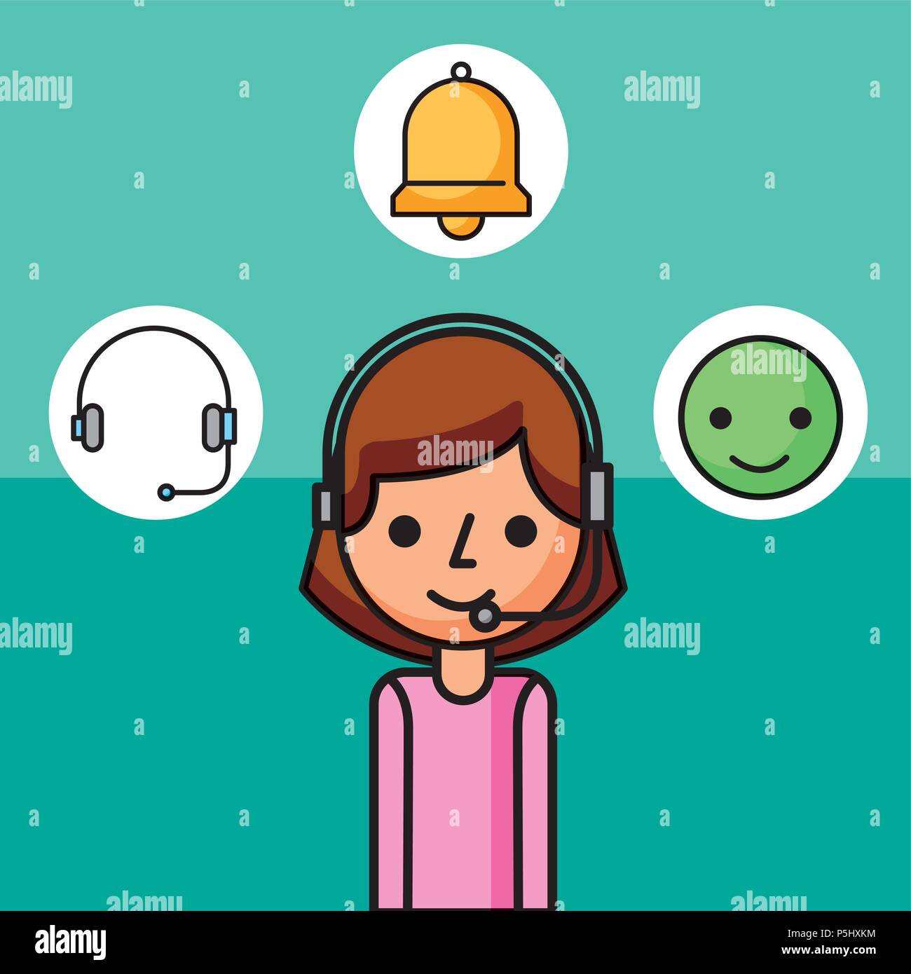 operator woman character customer service vector illustration Stock ...
