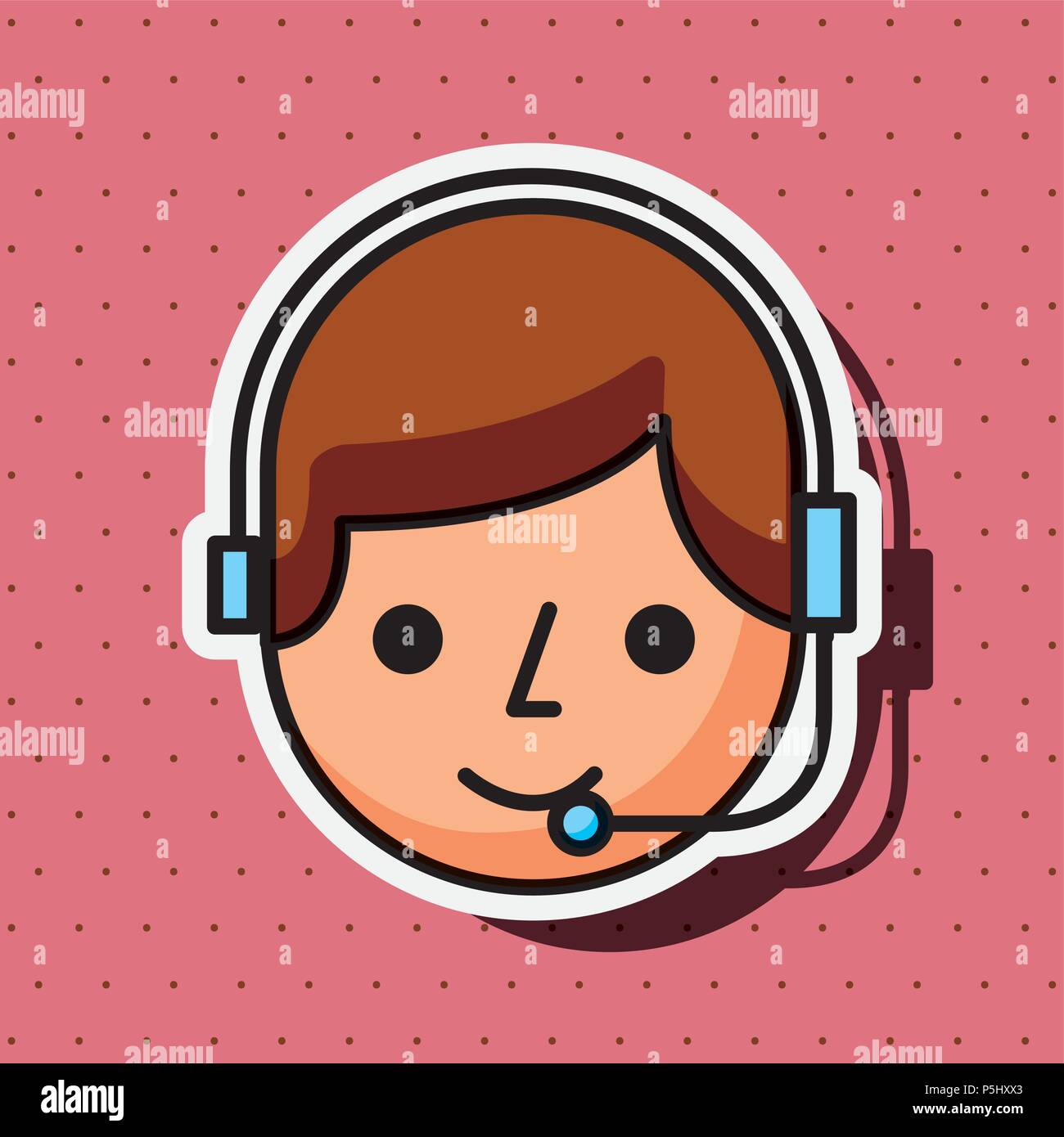 operator cartoon with headset customer service vector illustration ...