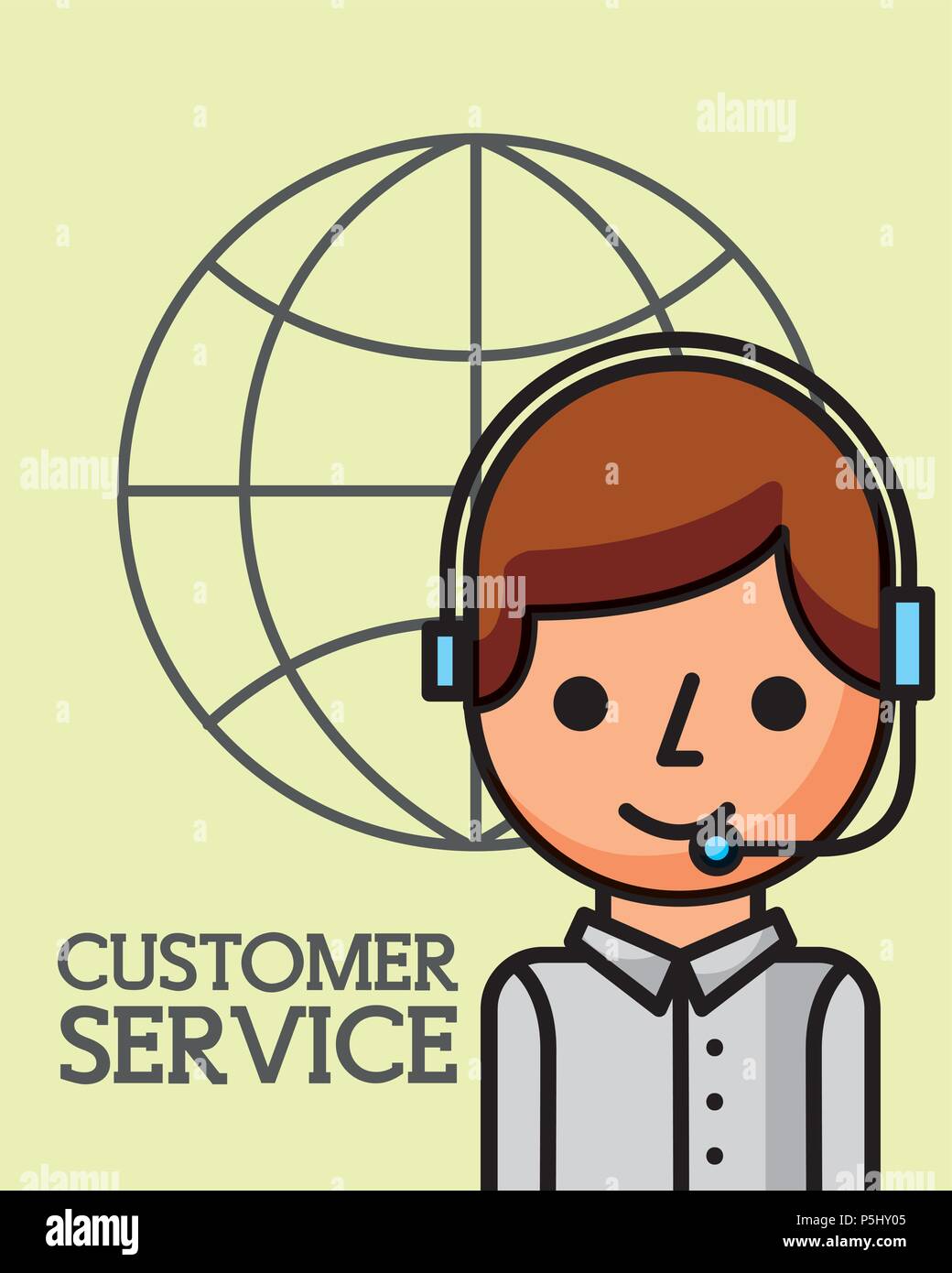 operator man world business customer service vector illustration Stock ...