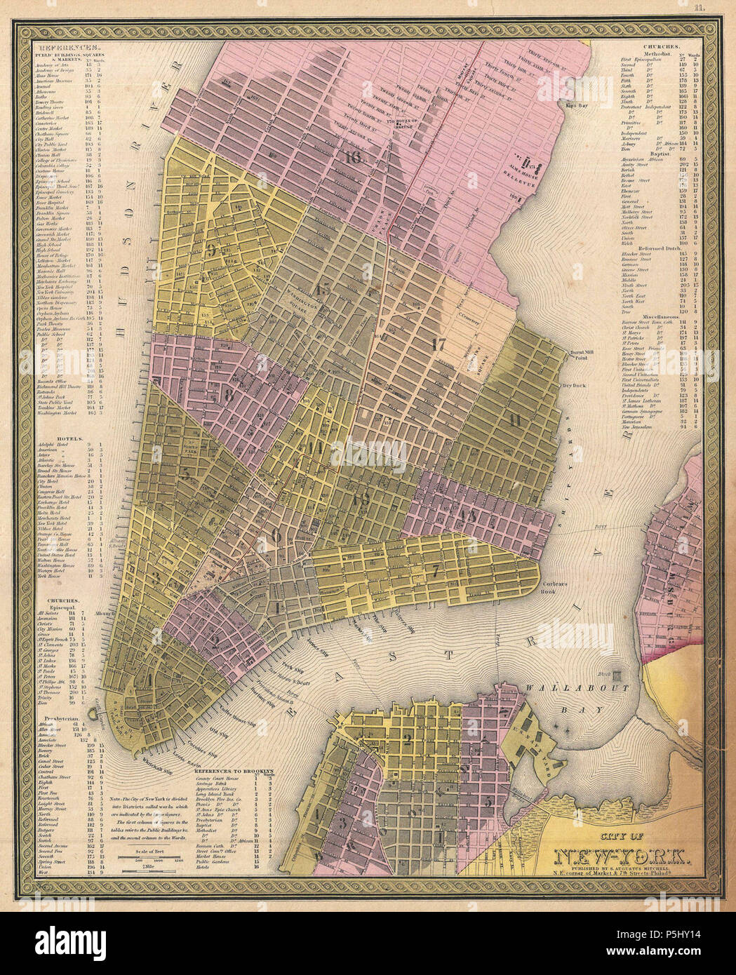 1850 Mitchell Map of New York City - Geographicus - NewYorkCity ...