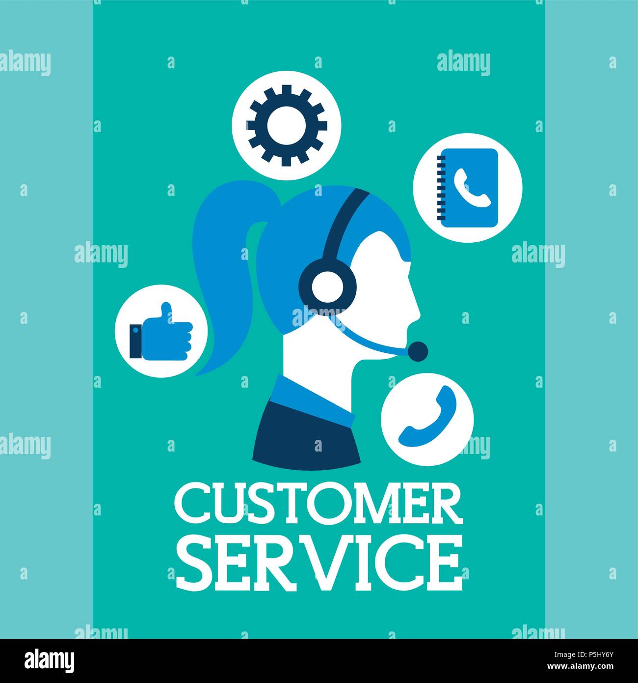 woman agent support customer service vector illustration Stock Vector ...