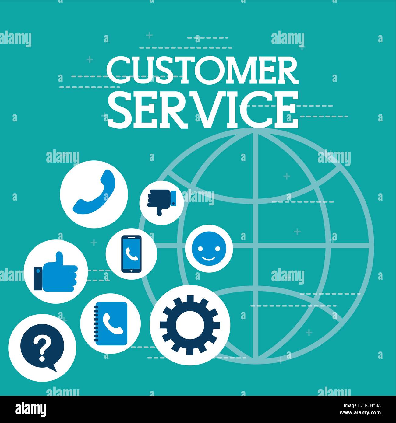 world support anwers phone customer service vector illustration Stock ...