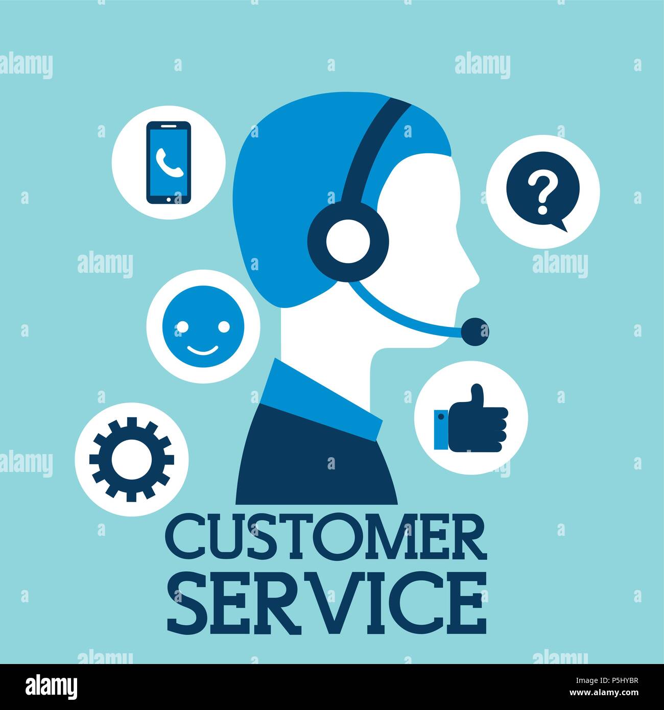 operator with headset call center customer service vector illustration ...