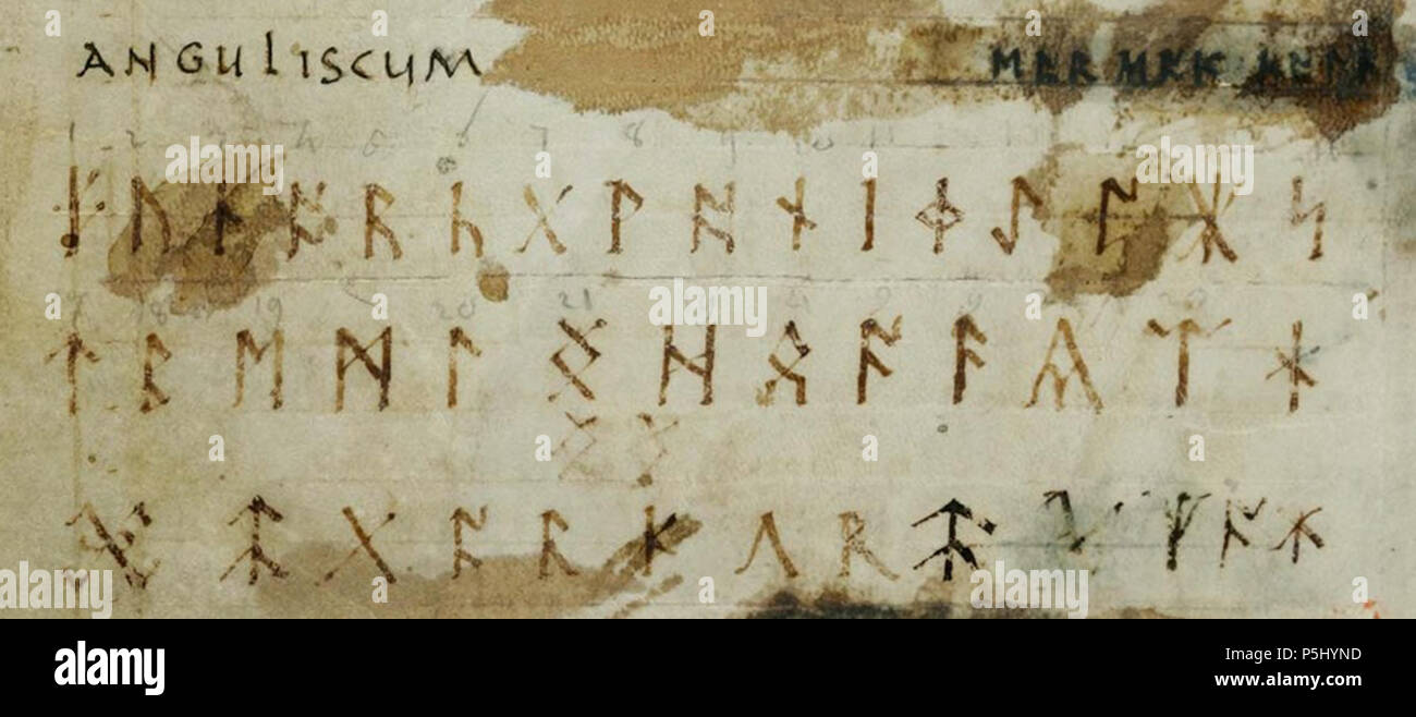N/A. English: The Anglo-Saxon futhorc (abecedarium anguliscum) as ...