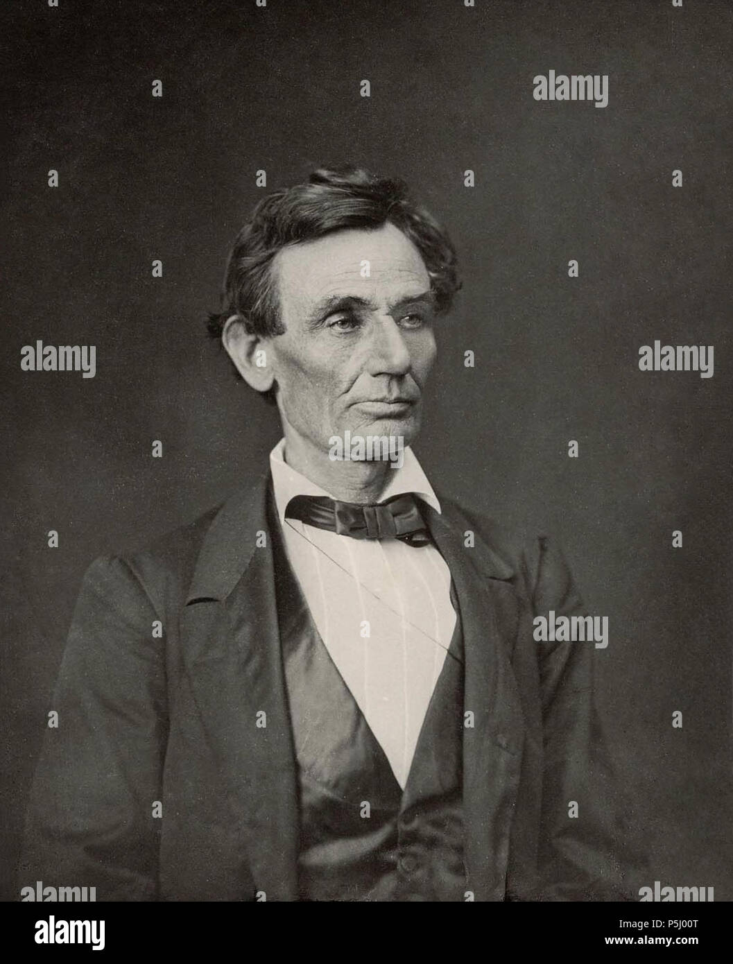 53 Abraham Lincoln by Alexander Hesler, 1860-restored Stock Photo - Alamy