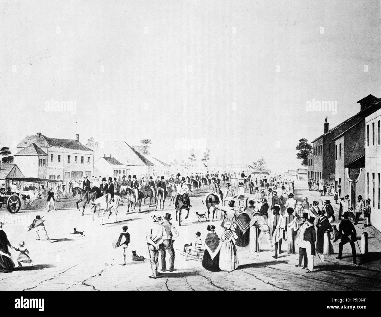 N/A. Captain Charles Sturt leaving Adelaide Australia 1844, scanned ...