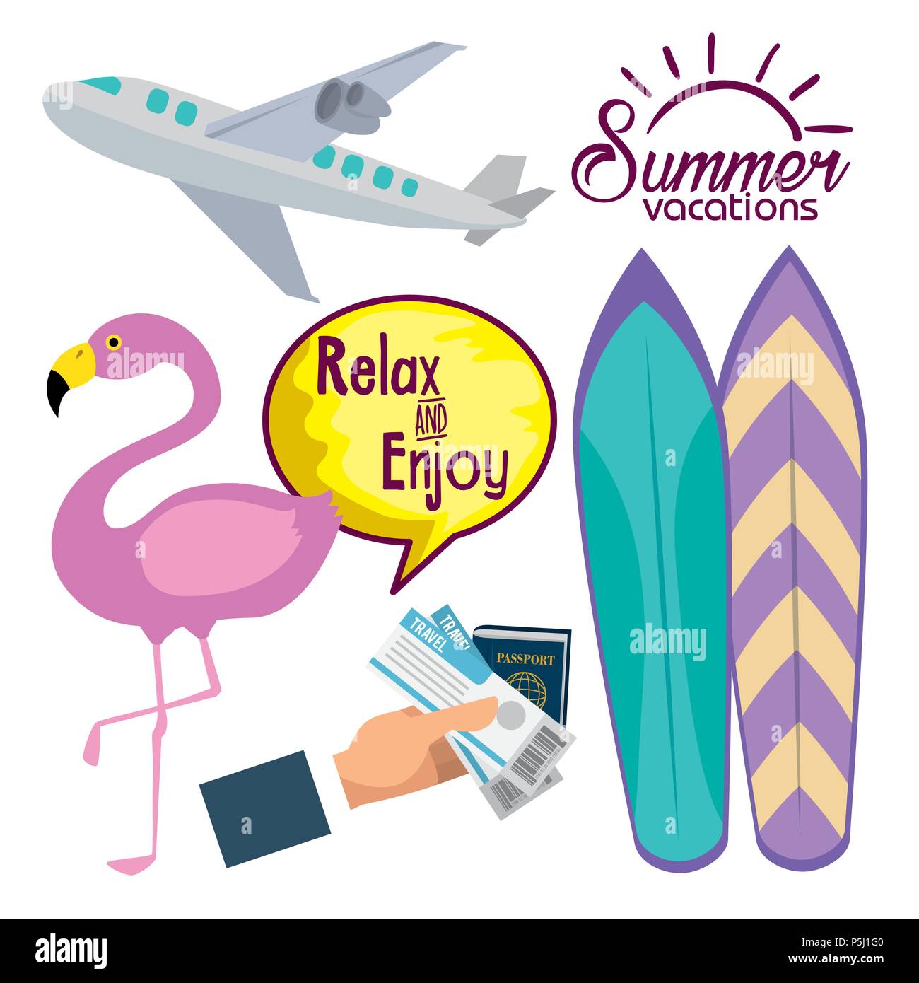 summer holidays set icons Stock Vector Image & Art - Alamy