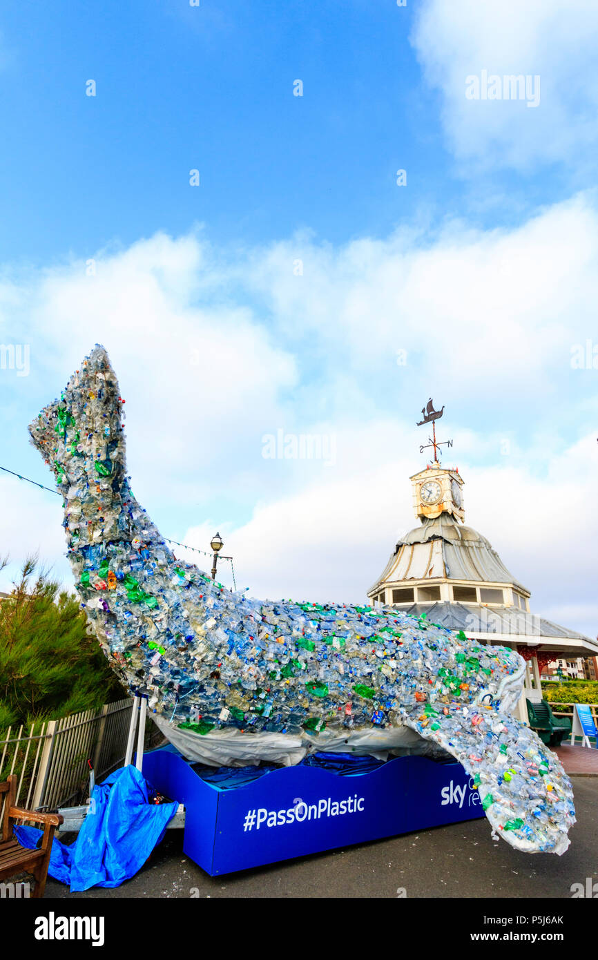 Sky Ocean Rescue campaign, 'Pass on Plastic' whale on Broadstairs sea ...