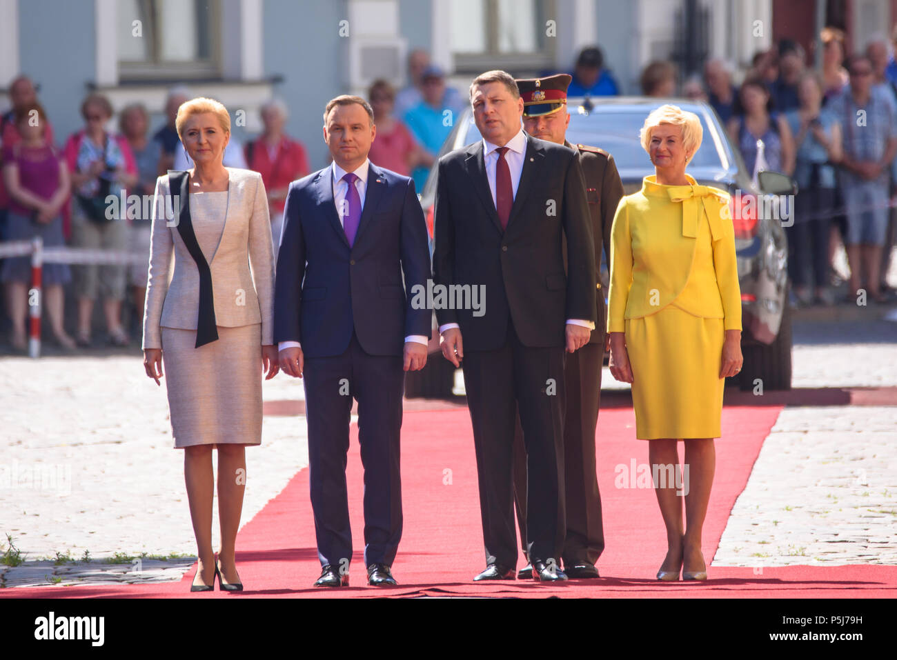 Riga, Latvia. 27th Jun, 2018. President of Poland Andrzej Duda and Mrs ...