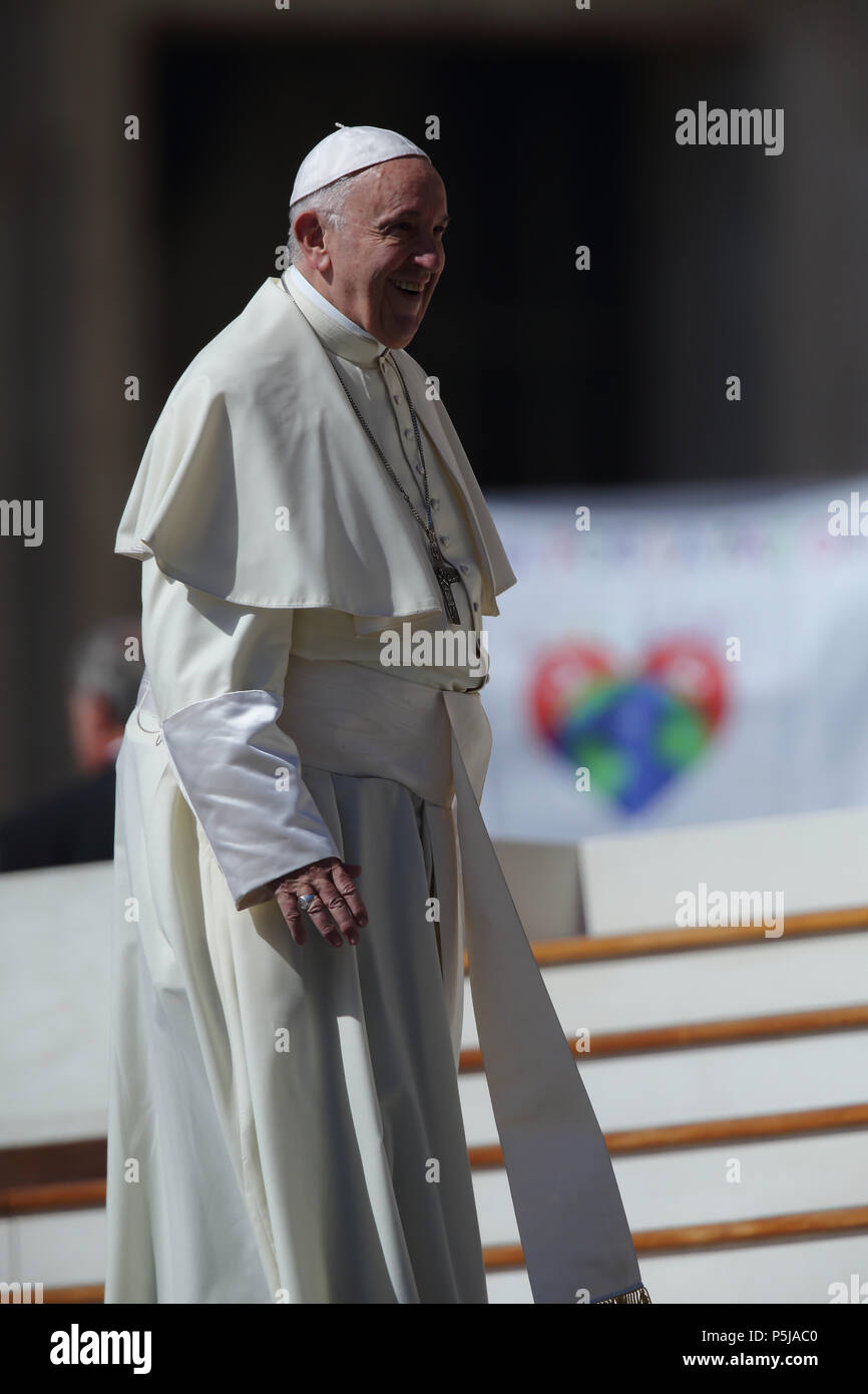 Vatican City. 27th June, 2018. (Holy See) POPE FRANCIS . during his ...