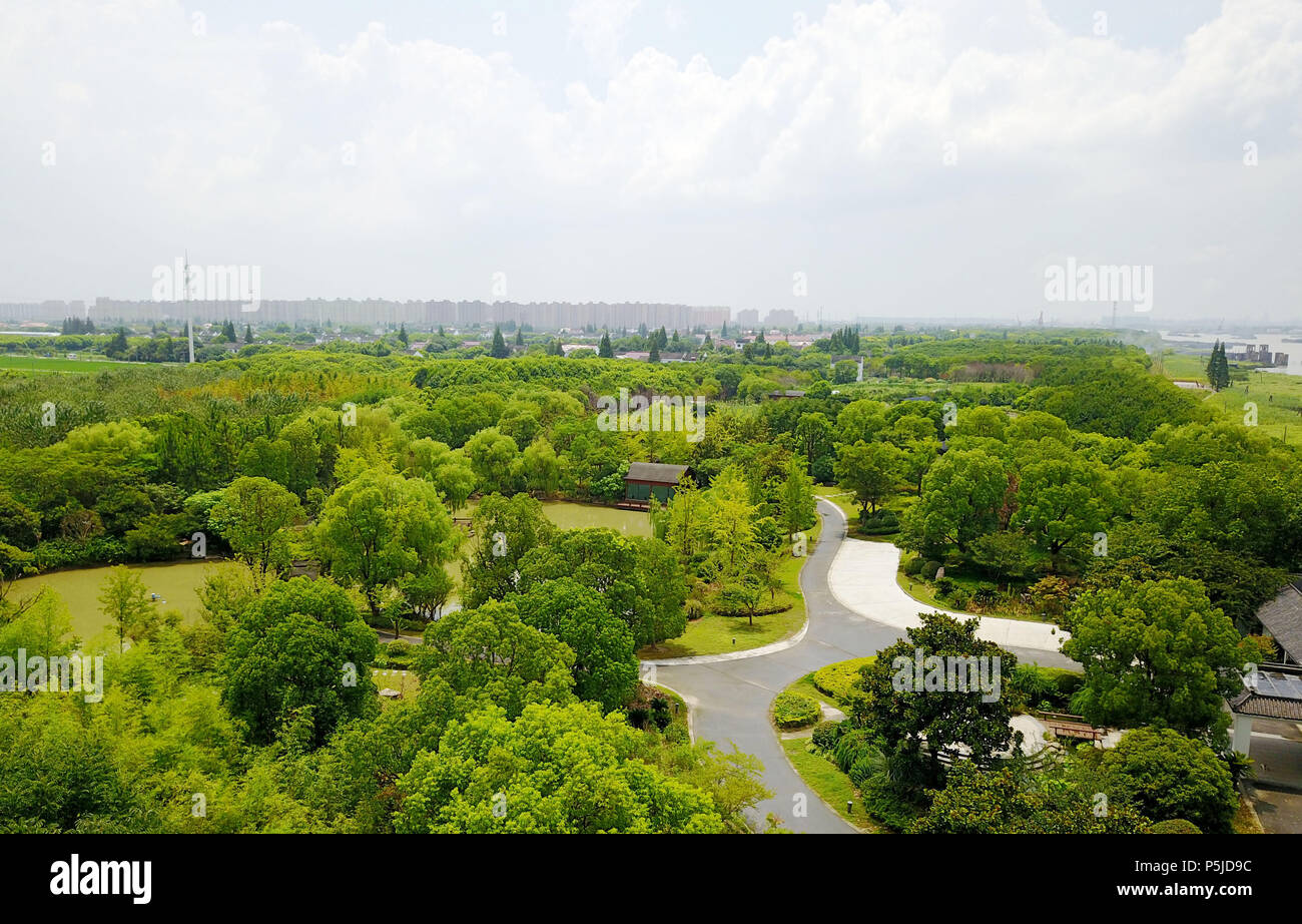 Shanghai. 29th July, 2017. Aerial photo taken on July 29, 2017 shows ...