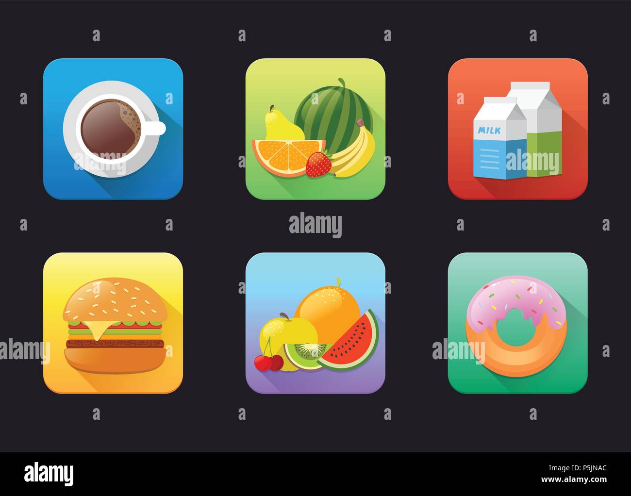 Collection fruits green apple Stock Vector Images - Alamy