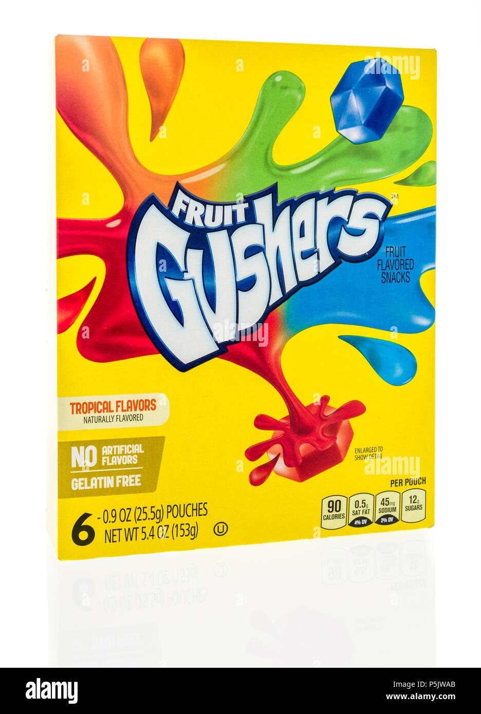 Winneconne - 2 May 2018: A box of Fruit Gushers in tropical flavor on ...