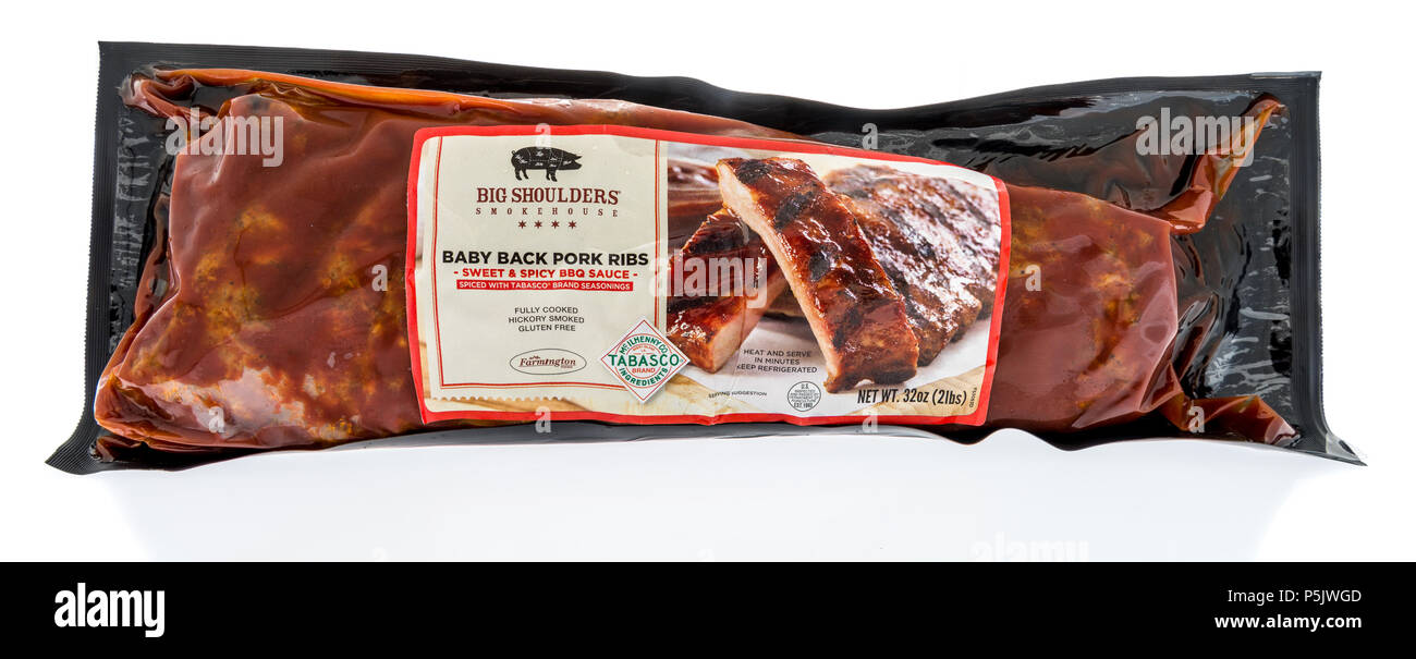 Winneconne, WI - 17 June 2018: A package of Big Shoulders smokhouse ...