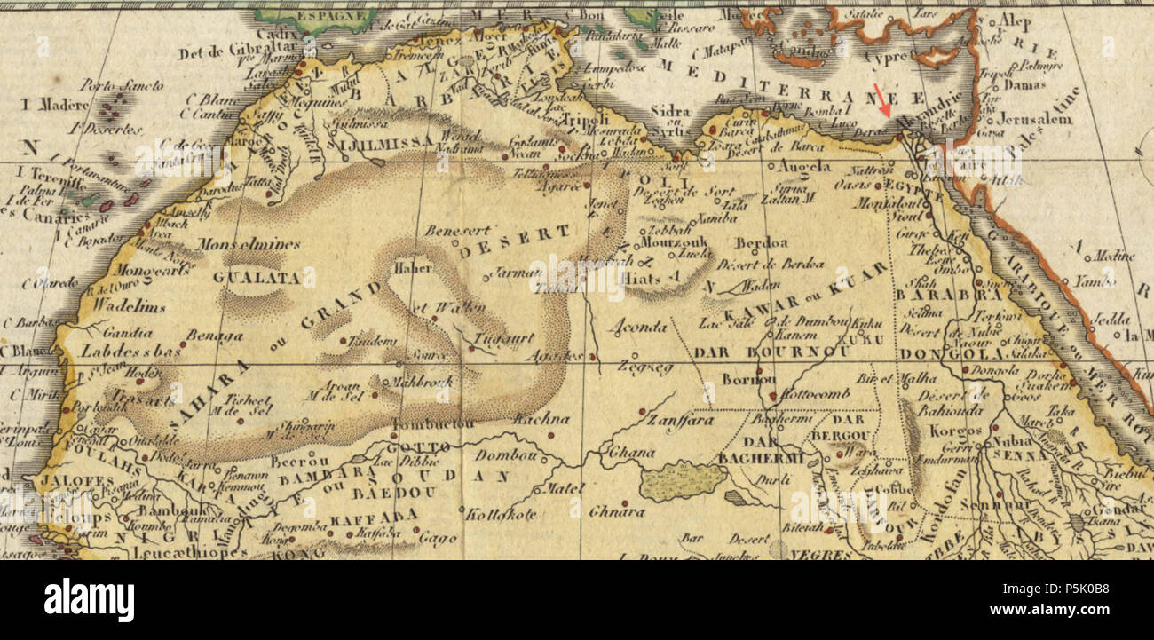 27 1800 Alexandrie map Afrique by Arrowsmith BPL 15210 detail Stock ...