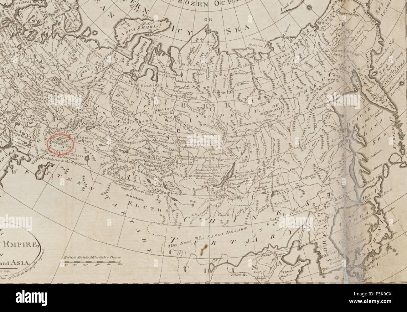 27 1800 Orenburg detail of map Russian Empire by Mathew Carey BPL 12319 ...