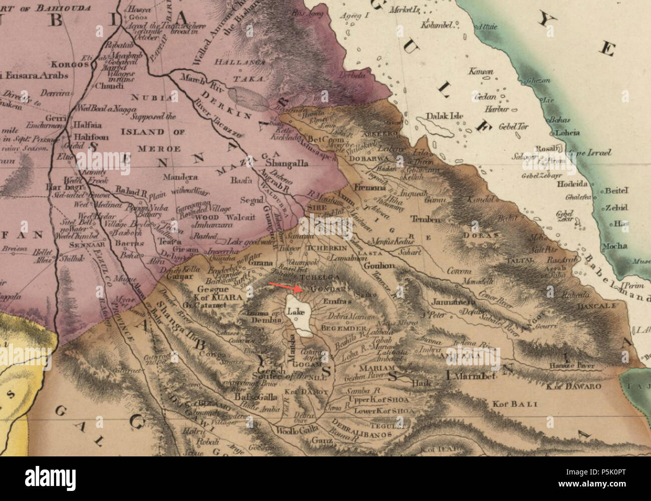 28 1831 Gondar detail map Africa by Tanner BPL m0612002 Stock Photo - Alamy