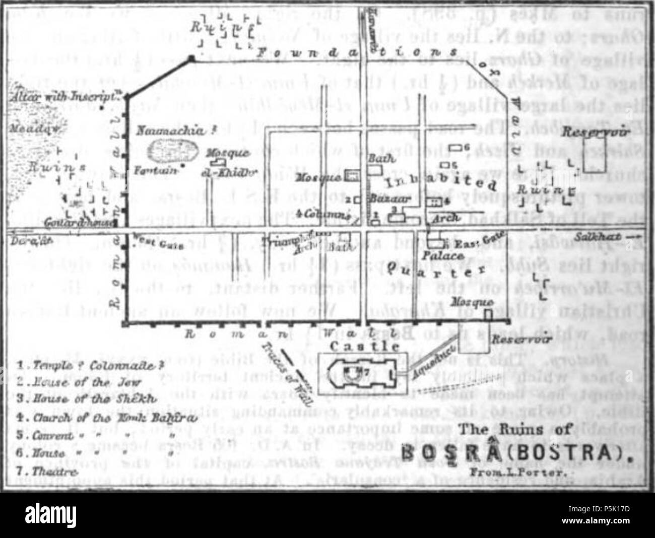 30 1878 Bosra map Baedeker Stock Photo - Alamy