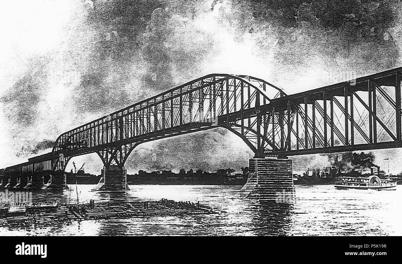 N/A. English: View of the first CPR bridge to cross the St. Lawrence ...