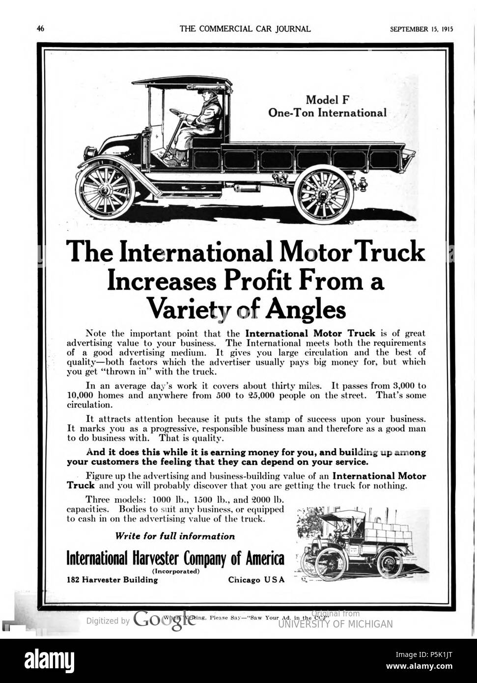 N/A. English: Advertisement for truck in 1915 . 15 September 1915 ...