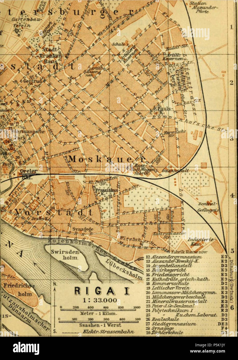 Riga map hi-res stock photography and images - Alamy