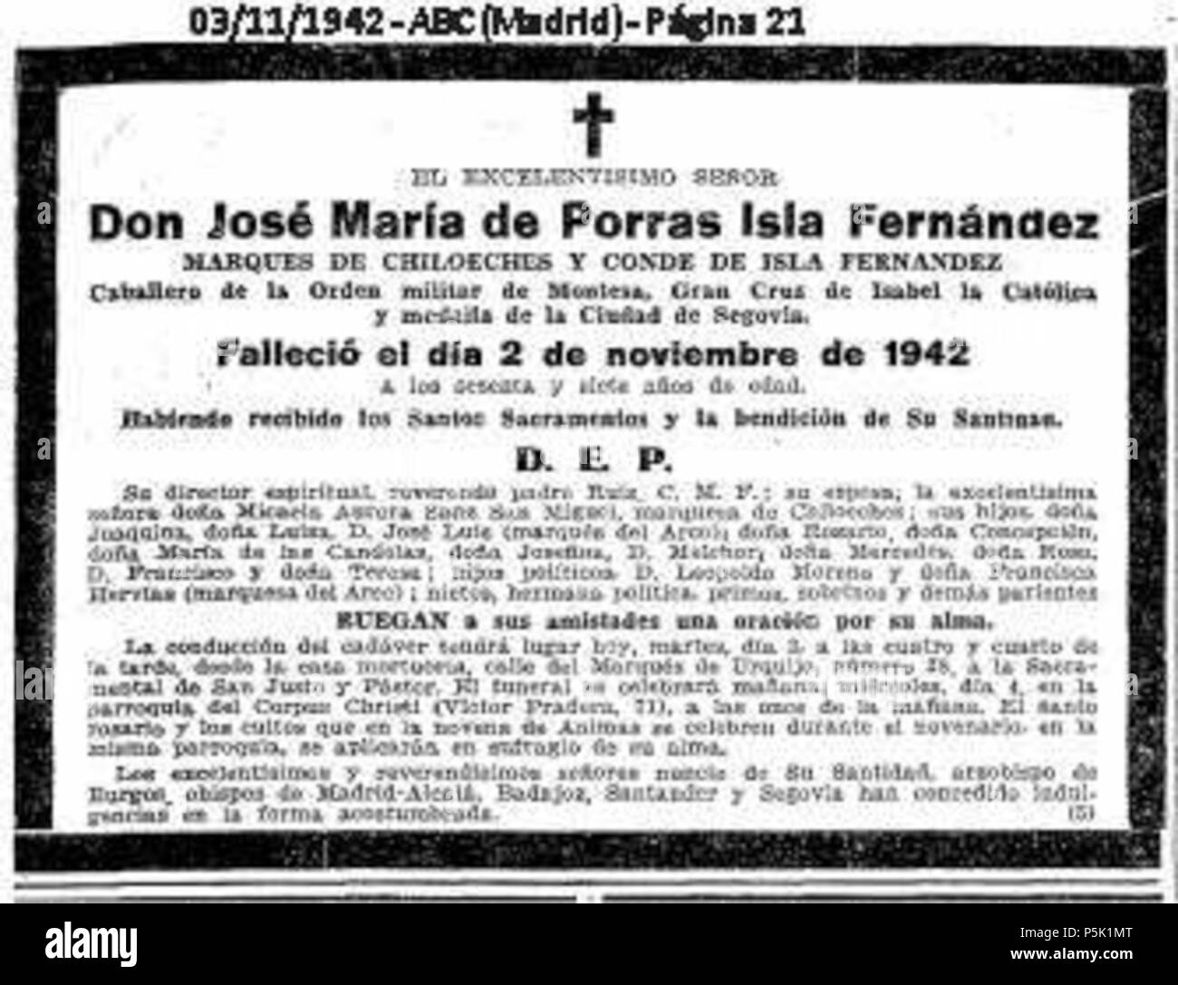 Esquela hi-res stock photography and images - Alamy