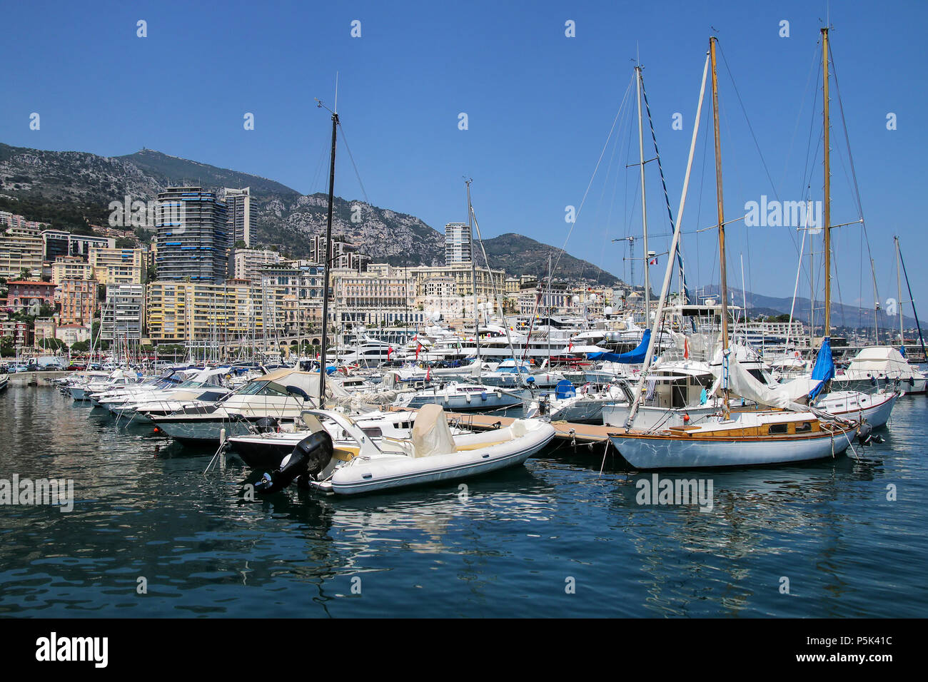 Boats docked at Port Hercules in La Condamine ward of Monaco. Port ...