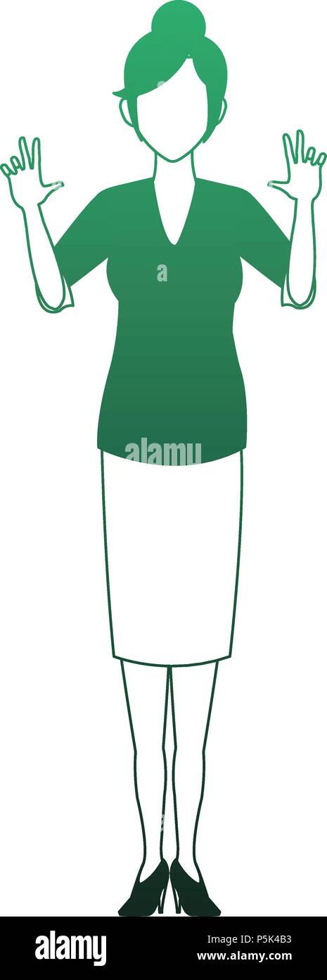 Business executive woman green lines Stock Vector Image & Art - Alamy