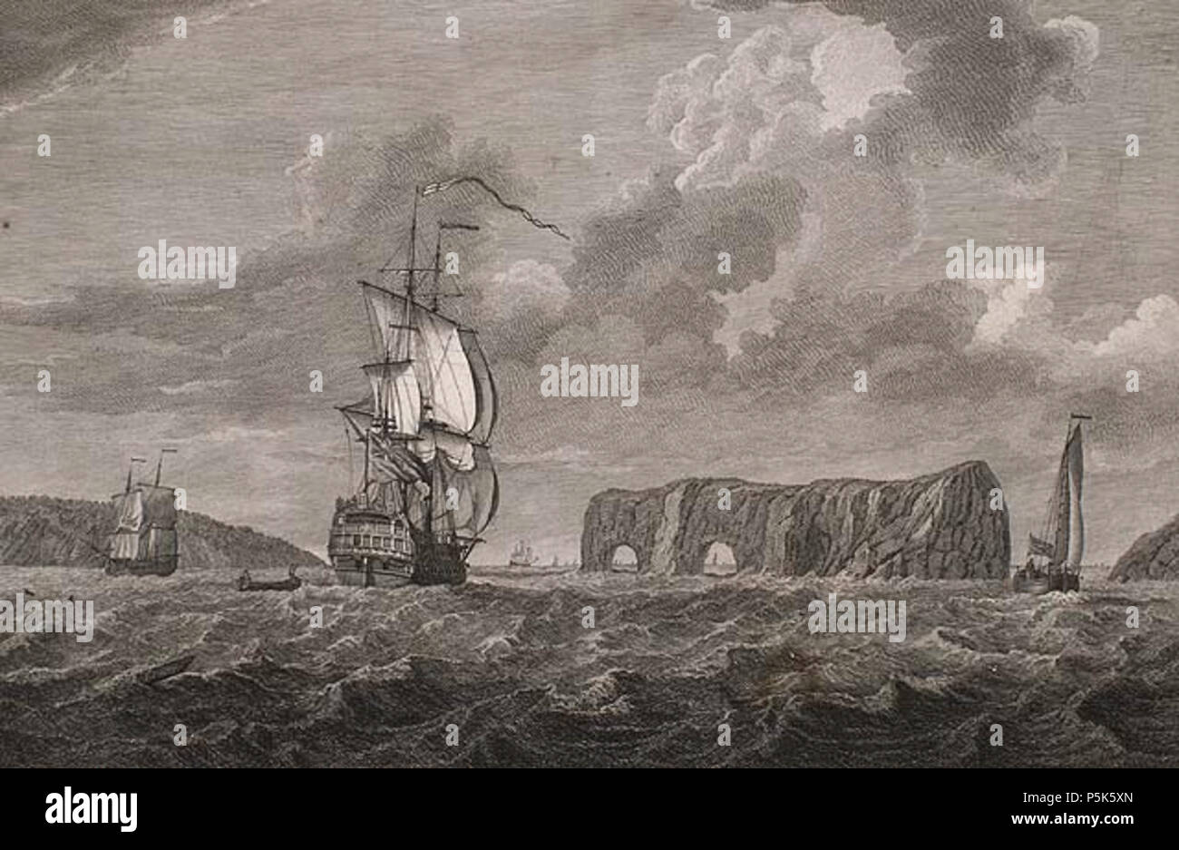N/A. English: Print title: 'A view of the Pierced Island, a remarkable ...