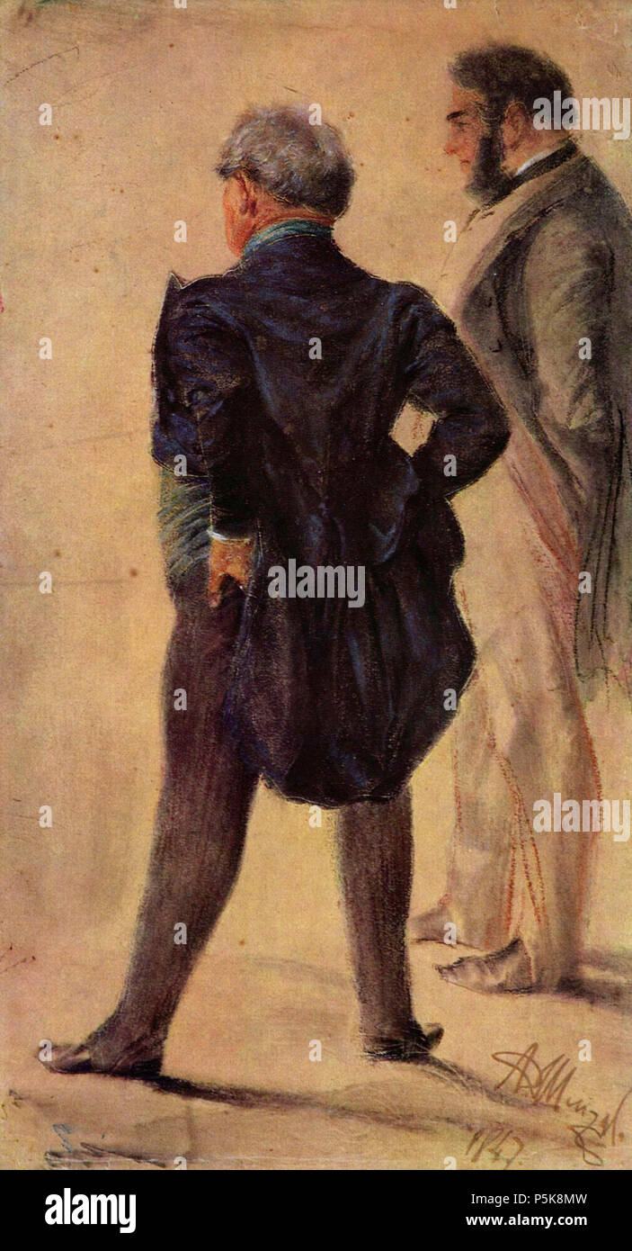 German: Kunstbetrachter 1847. N/A 61 Adolf Friedrich Erdmann von Menzel ...