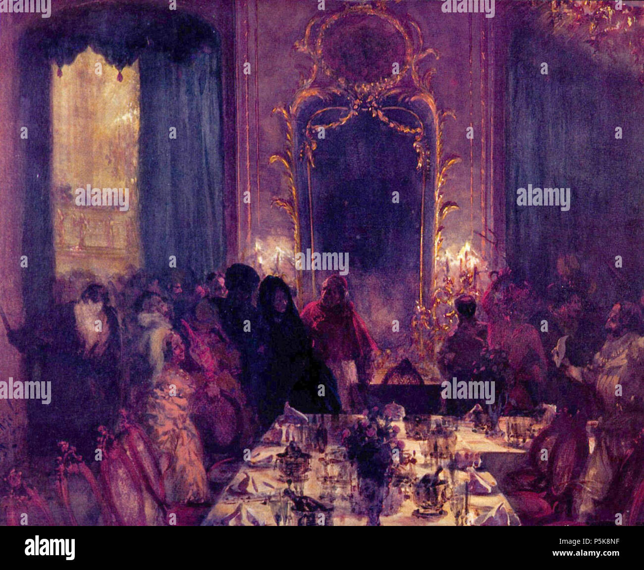 German: Maskensouper 1855. N/A 61 Adolf Friedrich Erdmann von Menzel ...