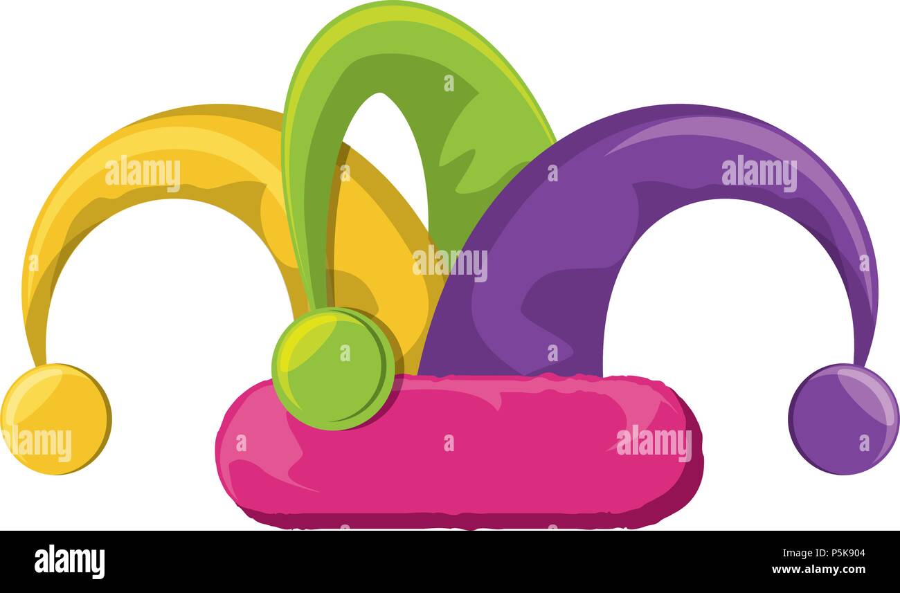 Jester hat icon over white background, colorful design. vector ...
