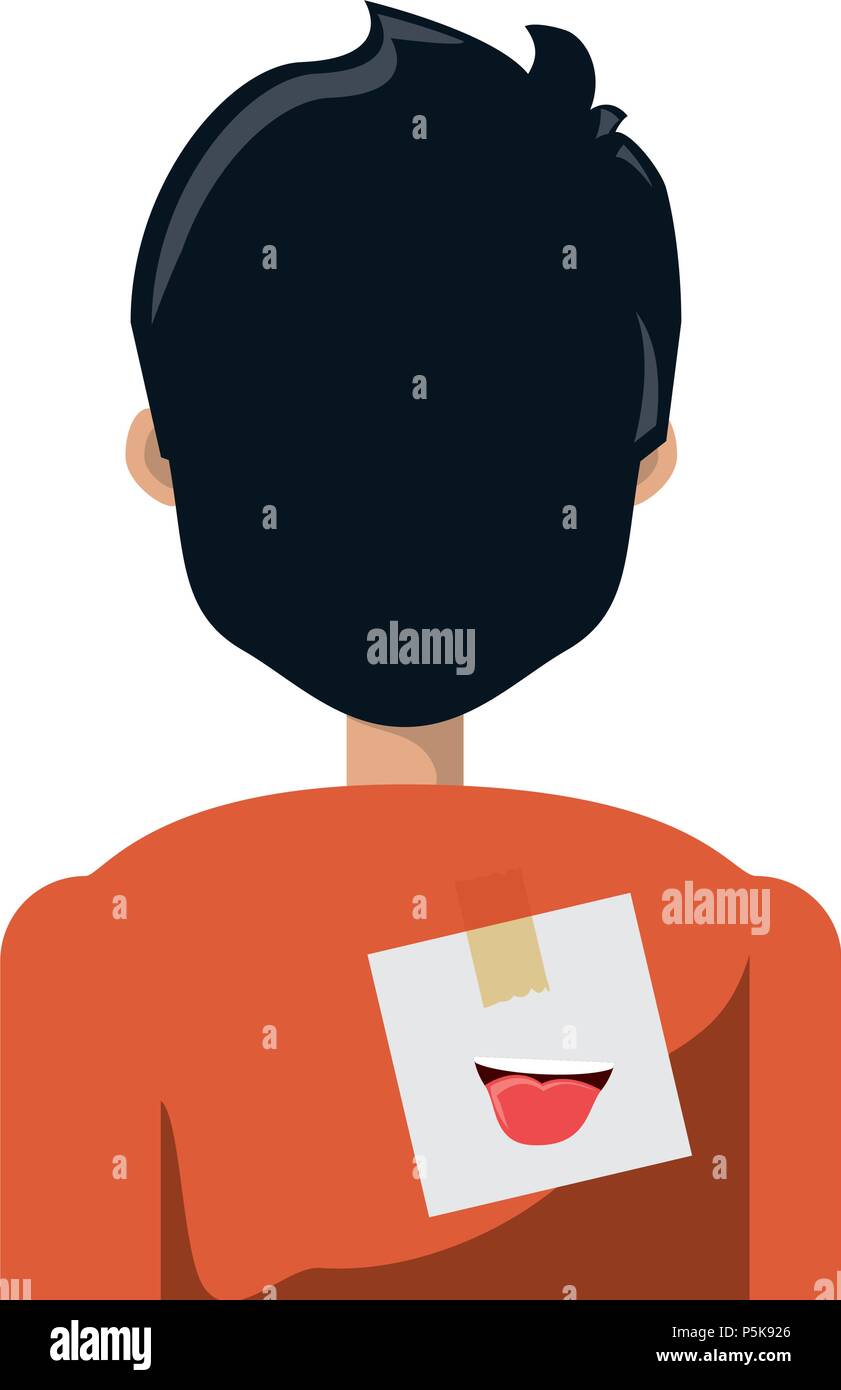 man with sticker on back over white background, colorful design. vector ...