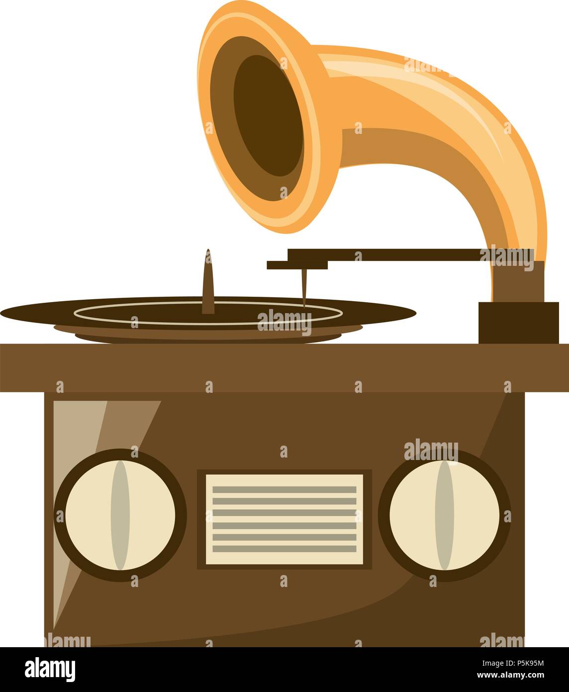 gramophone icon over white background, vector illustration Stock Vector ...